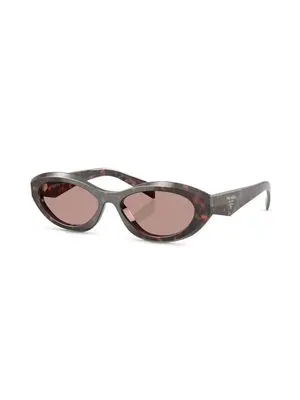 Prada Tortoiseshell-effect Oval Sunglasses