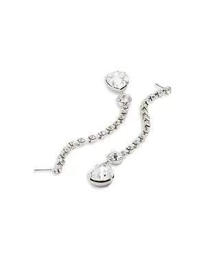 KENNETH JAY LANE Crystal Pear Drop Earrings - Silver
