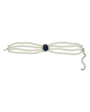 KENNETH JAY LANE Stone & Halo Imitation Multi Strand Choker Necklace, 12-16