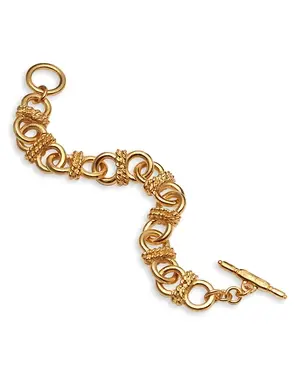 KENNETH JAY LANE Rope Accented Chain Link Toggle Bracelet - Gold