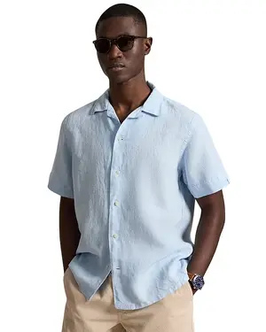 Polo Ralph Lauren Classic Fit Short-sleeve Linen Camp Shirt - Blue