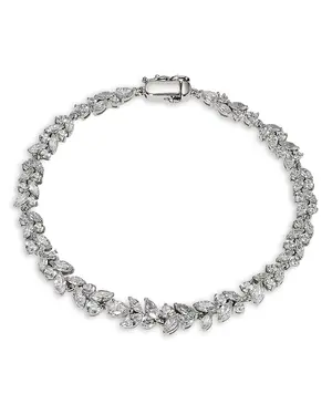 Nadri Sav Cubic Zirconia Cluster Flex Bracelet - Silver
