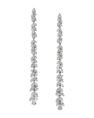 Nadri Cubic Zirconia Cluster Drop Earrings - Silver