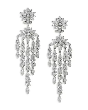 Nadri Sav Cubic Zirconia Chandelier Earrings - Silver