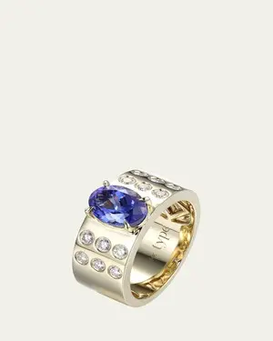 TYPE JEWELRY 14k Yellow Diamond And Tanzanite Ring - Gold