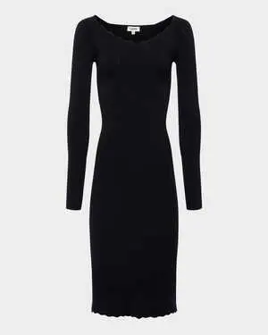 felizia long sleeve knit dress l'agence L'Agence Felizia Long-Sleeve Knit Dress In Black - 60% Off
