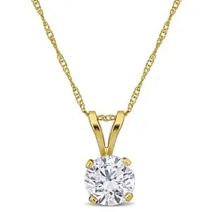 JULIANNA B. 1 Ctw Lab-grown Diamond Solitaire 14k Gold Necklace - Yellow Gold