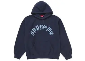 Supreme Printed Arc Hooded Sweatshirt - Navy Blue