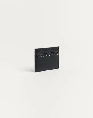 Valentino Garavani Rockstud Grainy Calfskin Cardholder - Black