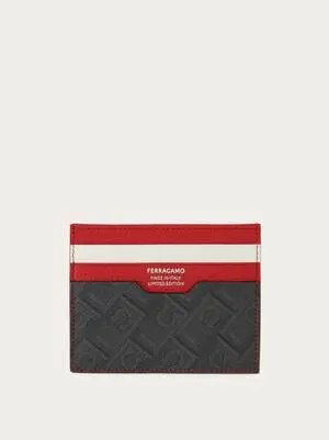 FERRAGAMO Monogram Cit Card Holder - Red