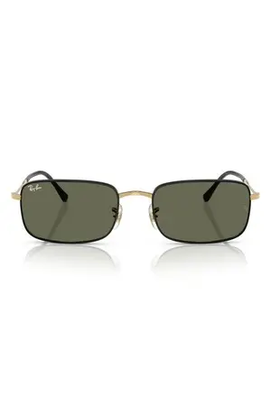 Ray-ban 61mm Polarized Rectangle Sunglasses - Black