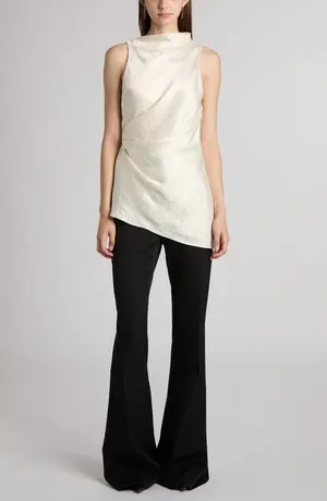 Alexander McQueen Foldover Waist Flare Leg Trousers