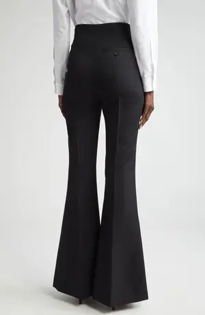 Alexander McQueen Foldover Waist Flare Leg Trousers