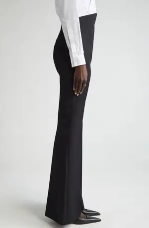 Alexander McQueen Foldover Waist Flare Leg Trousers