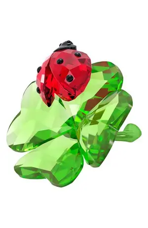 SWAROVSKI Idyllia Ladybug & Clover Crystal Figurine - Multicolored