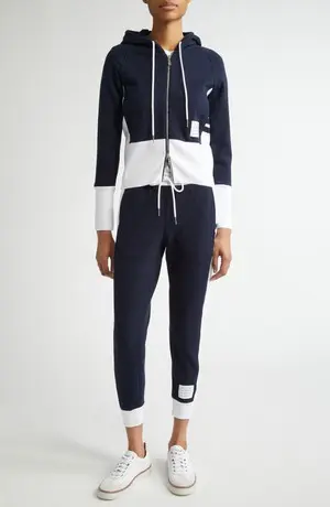 Thom Browne Classic Cotton Jersey Joggers - Navy