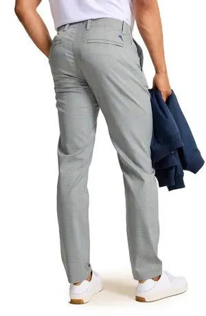 Tommy Bahama On Par Driver Island Plaid Islandzone® Flat Front Pants - Metallic Silver
