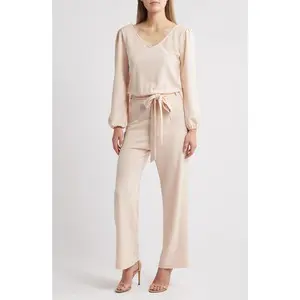 NIKKI LUND Aileen Long Sleeve Jumpsuit - Beige