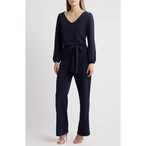 NIKKI LUND Aileen Long Sleeve Jumpsuit - Navy
