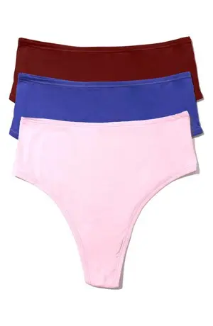 Hanky Panky Yourfit™ Assorted 3-pack High Waist Thongs - Bliss/blue/mulled Wine