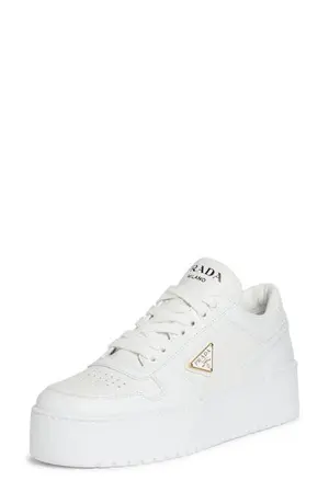 Prada Flatform Downtown Leather Sneakers