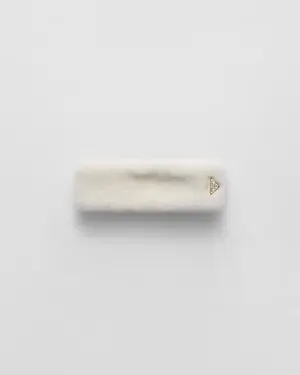 Prada Shearling Headband - White