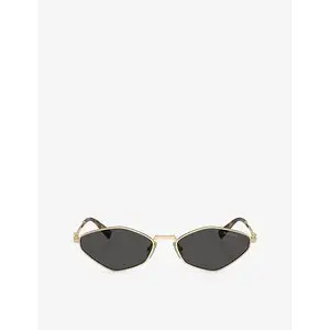 Miu Miu Mu 56zs Irregular Sunglasses - Gold