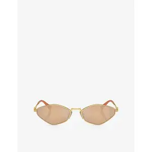 Miu Miu Mu 56zs Irregular Sunglasses - Gold