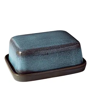 VILLEROY & BOCH Lave Glace Covered Butterdish - Blue