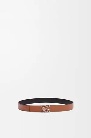Loewe Reversible Anagram Belt - Black/tan/palladium