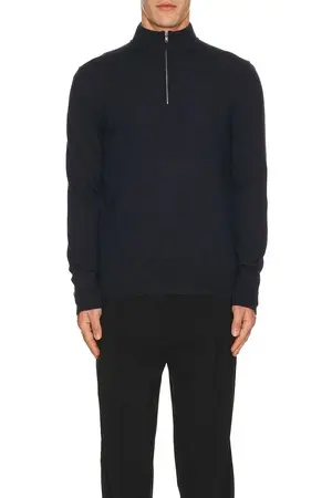 Nn07 Sergio Zip Mock Neck Sweater - Navy Multi