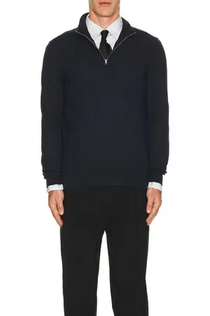 Nn07 Sergio Zip Mock Neck Sweater - Navy Multi