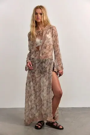 Free People Grace Kelly Sheer Kaftan Jacket