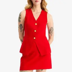 Rixo Ingrida Tailored Vest Top - Red