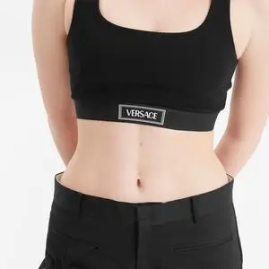 Versace Box Logo Sports Crop Top