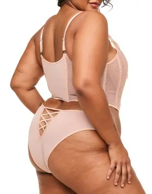 ADORE ME Diamond Corset And Panty Set - Light Beige