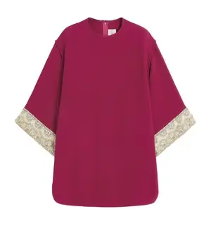 Valentino Garavani Silk Embroidered Kaftan Top