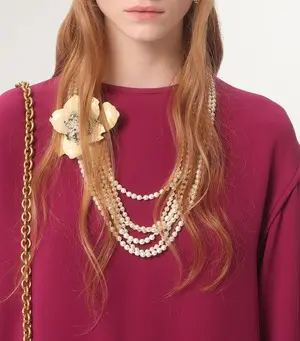 Valentino Garavani Silk Embroidered Kaftan Top