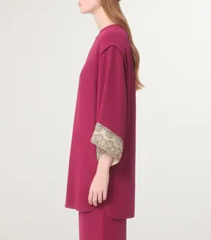 Valentino Garavani Silk Embroidered Kaftan Top
