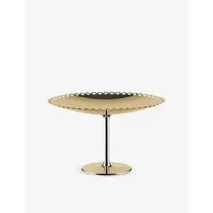 ALESSI Edges Brass Cake Stand - Gold