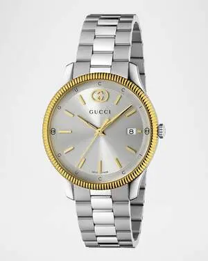 Gucci Gucci G-Timeless Two-Tone Bracelet Watch, 38mm - Silver