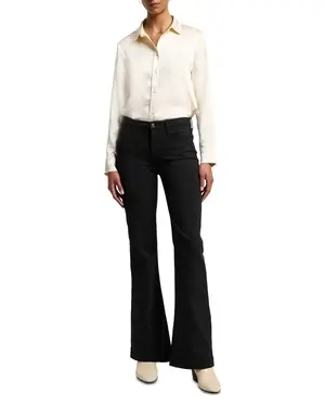 7 For All Mankind Dojo Tailorless Bootcut Jeans - Black