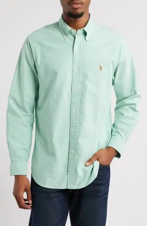 Polo Ralph Lauren Classic Fit Solid Green Button-down Oxford Shirt