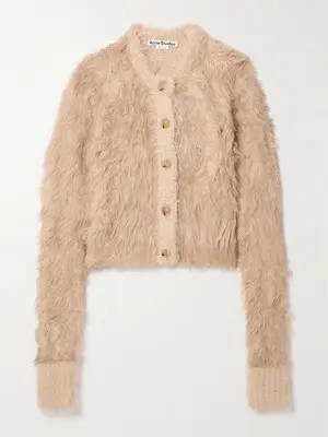 Acne Studios Cropped Brushed Knitted Cardigan