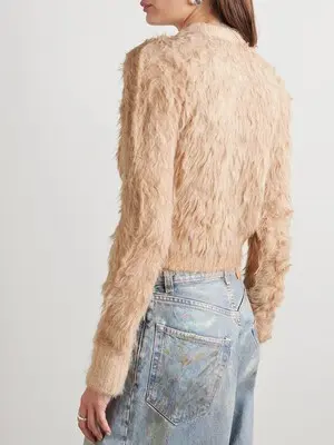 Acne Studios Cropped Brushed Knitted Cardigan
