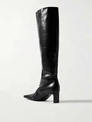 Khaite Ona Crinkled-leather Knee Boots