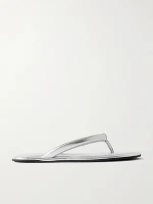 ST. AGNI Sumi Padded Metallic Leather Flip Flops