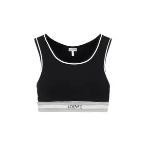 Loewe Logo Band Cropped Tank Top - Black
