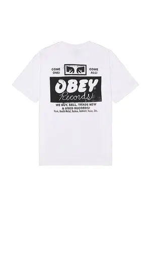 Obey Records Buy, Sell, Trade T-shirt - White
