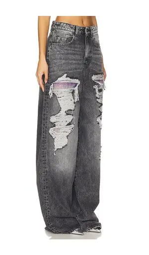 ICON DENIM LA Coco Wide Leg Jeans - Black
